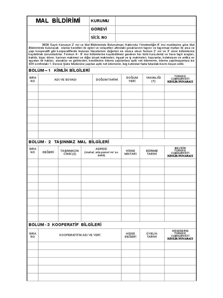 Mal Bildirim Formu PDF | PDF