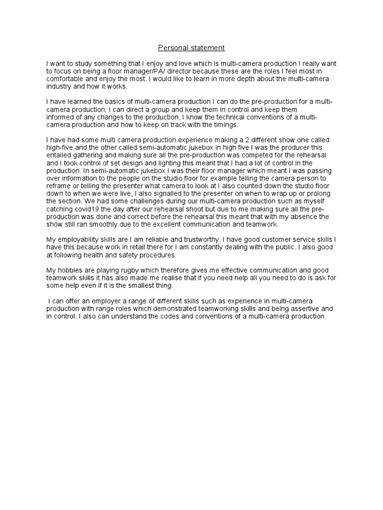 Personal Statement | PDF