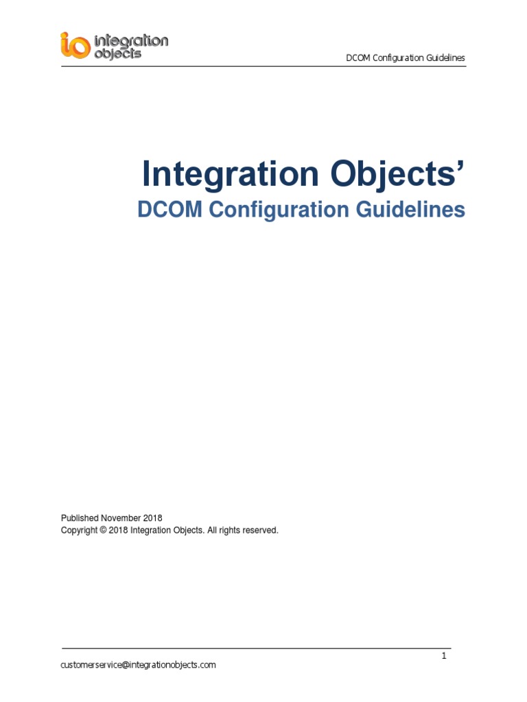 Integration Objects Dcom Configuration Guidelines Pdf Component Object Model Windows 