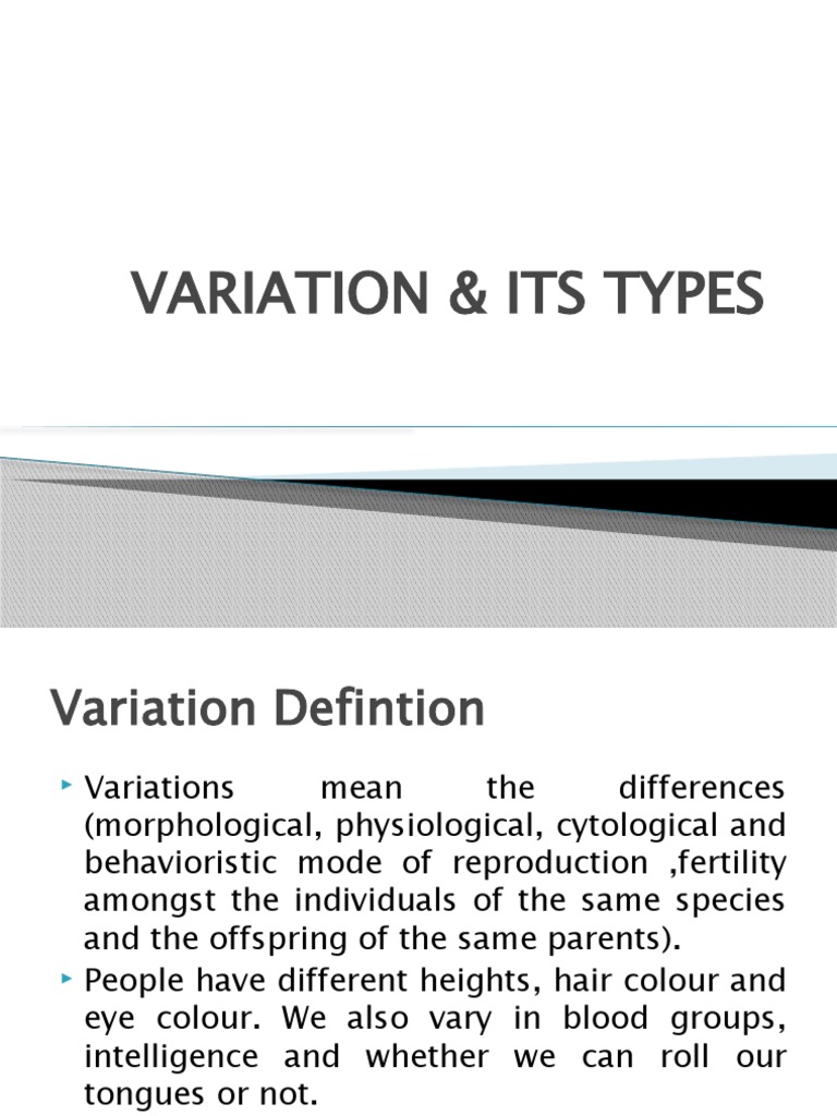 Variation & Its Types | PDF | Genotype | Genetics