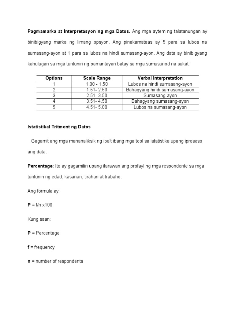 Istatistikal Tritment NG Datos | PDF Istatistikal Tritment NG Datos | PDF