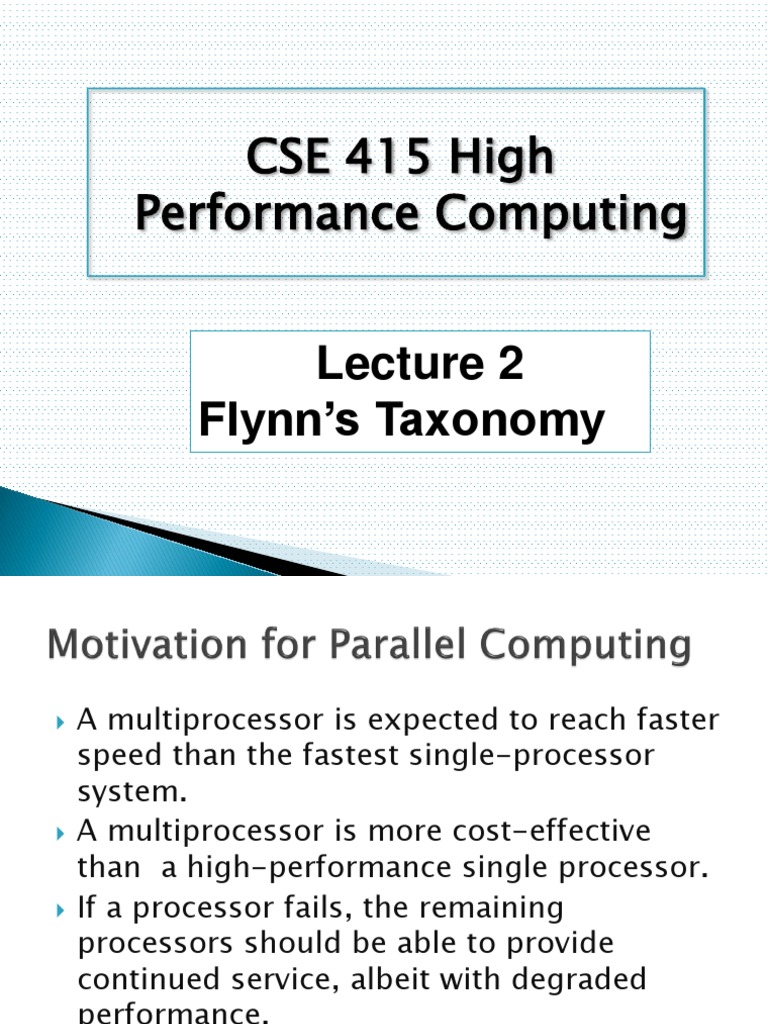 02 Lecture Part1 Flynns Taxonomy Pdf Central Processing Unit Concurrent Computing 1824