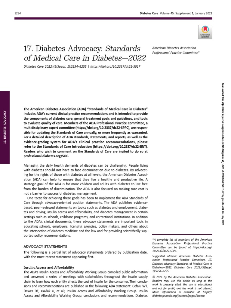 Standards of Medical Care in Diabetes-2022 | PDF | Diabetes | Americans ...