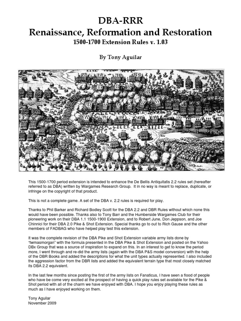 DBA-RRR Rules v1.03 | Download Free PDF | Cavalry | Military Science