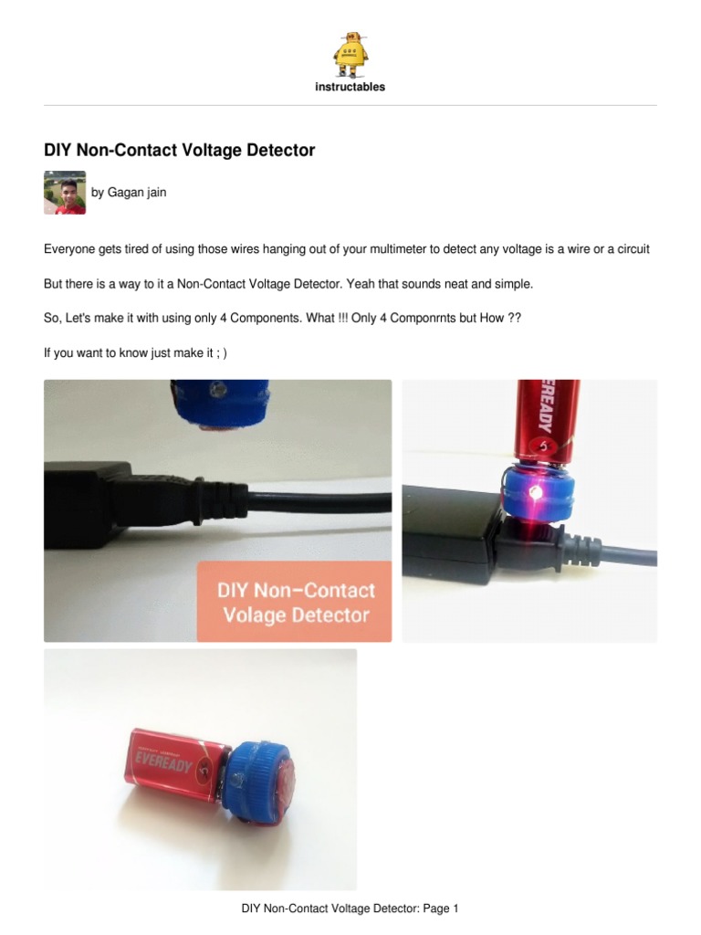 DIY Non-Contact Voltage Detector Guide | PDF | Electrical Connector ...