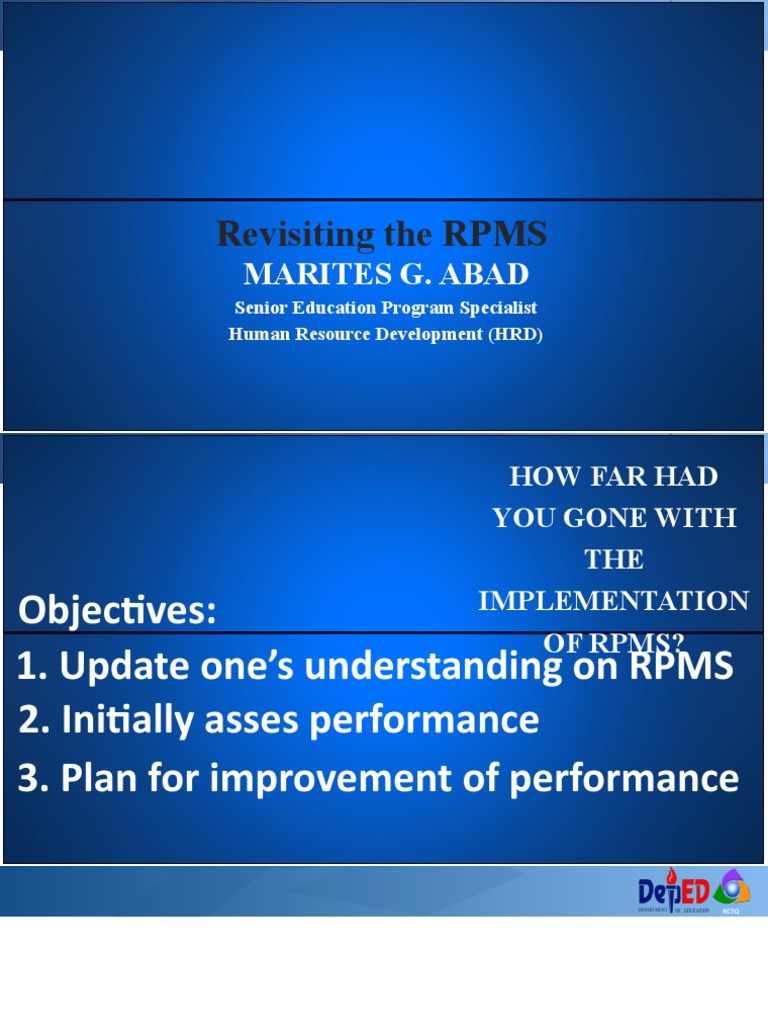 RPMS Guide for Educators | PDF | Curriculum | Learning
