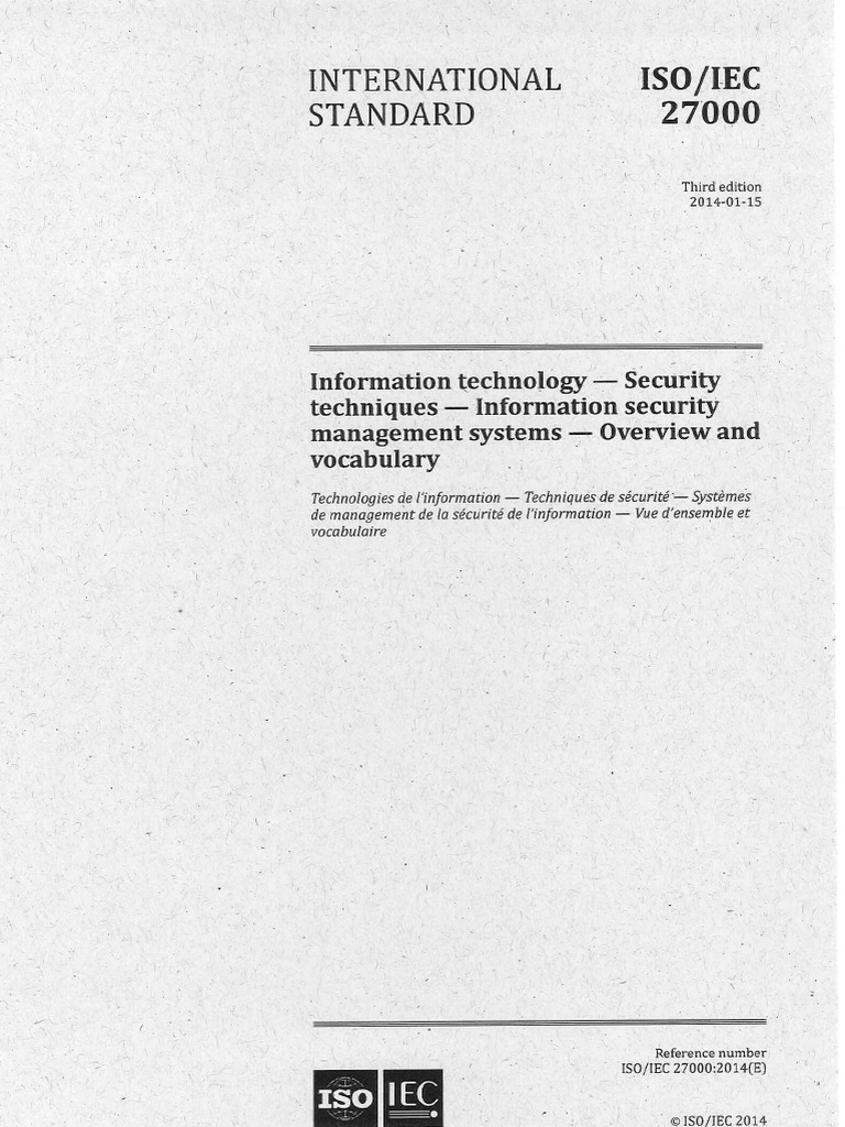 NBR ISO IEC 27000 2014 (En) | PDF