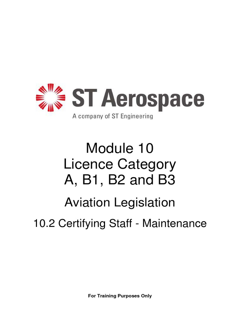 Licence Category A, B1, B2 and B3: Aviation Legislation | PDF | Test ...