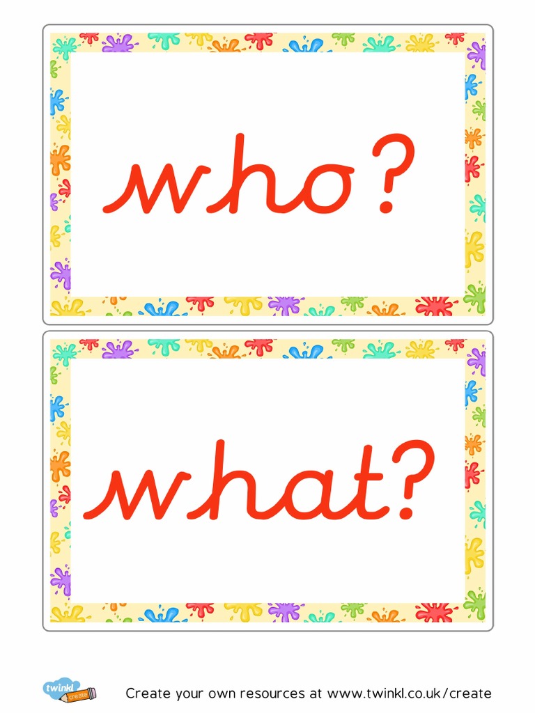 T CR 24749 Cursive Question Words | PDF