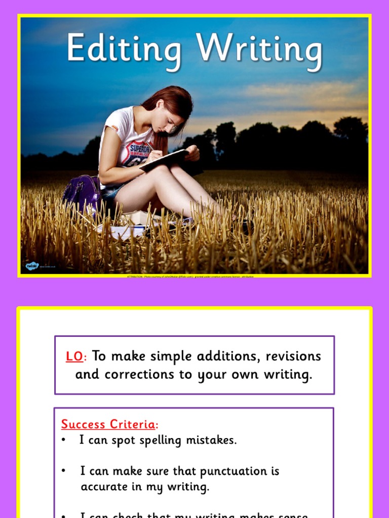 Editing Writing: Find Spelling Errors | PDF