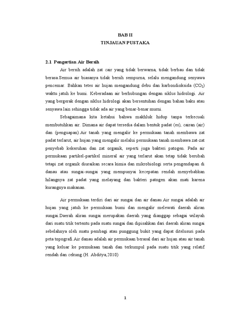 BAB II Air Bersih Siap Konsul | PDF | Griya & Taman | Sains & Matematika