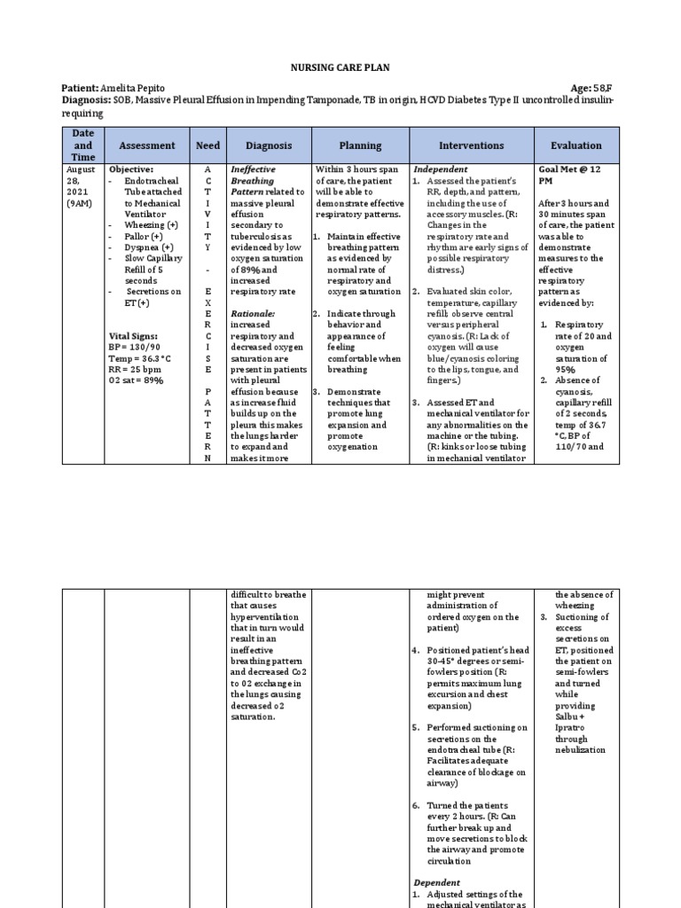 NCP (Innefective Breathing Pattern) | PDF | Clinical Medicine | Breathing