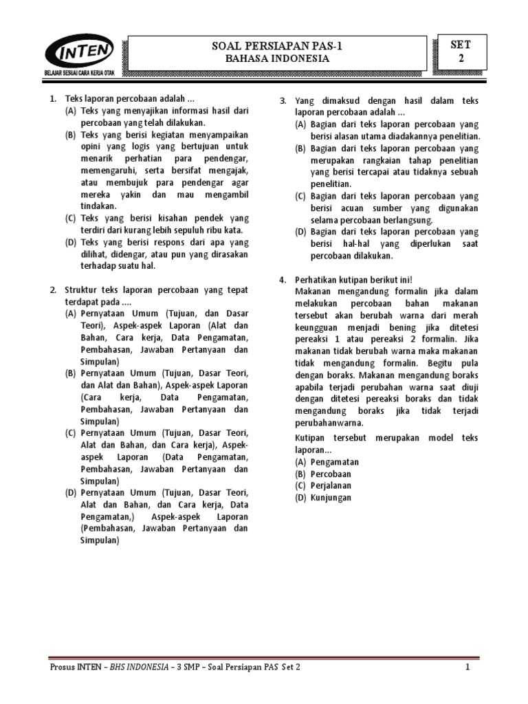 Soal Pas Indo Set 2 | PDF