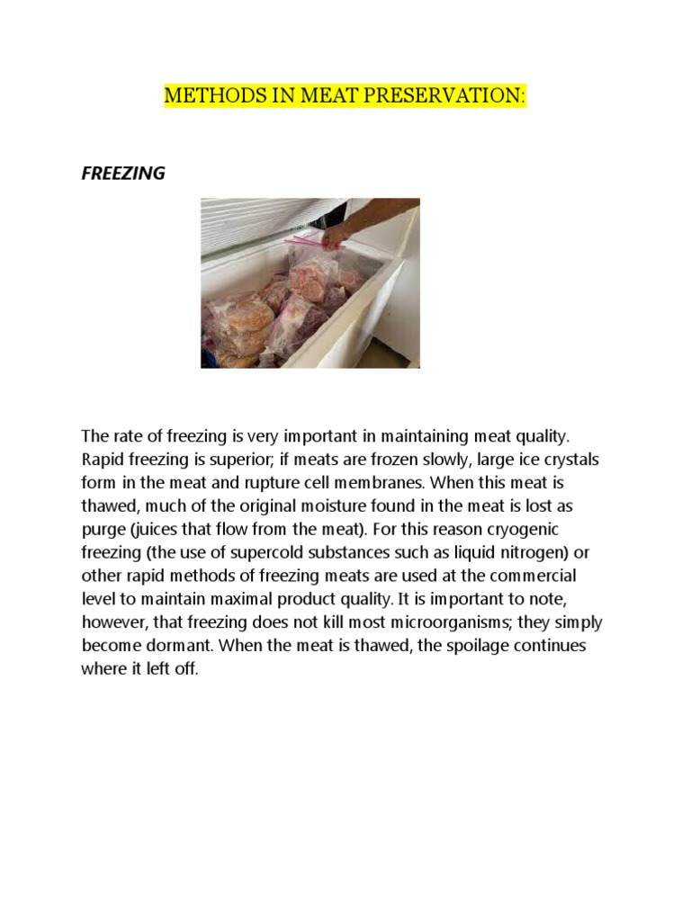 Meat Preservation Techniques Guide | PDF | Food Preservation | Curing ...
