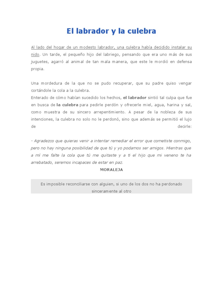 El Labrador y La Culebra | PDF