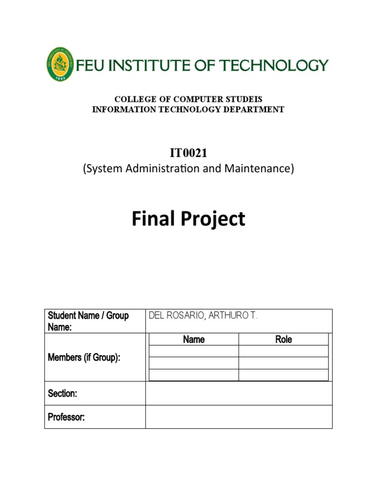 Final Project: (System Administration and Maintenance) | PDF | Password ...