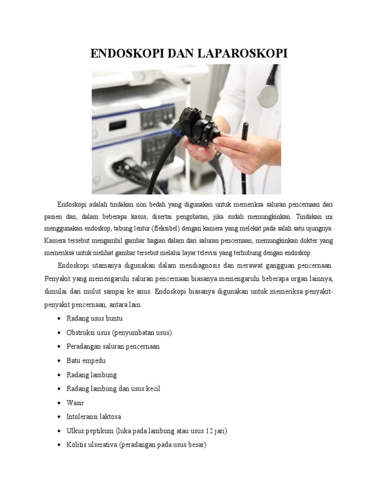Endoskopi Dan Laparoskopi | PDF