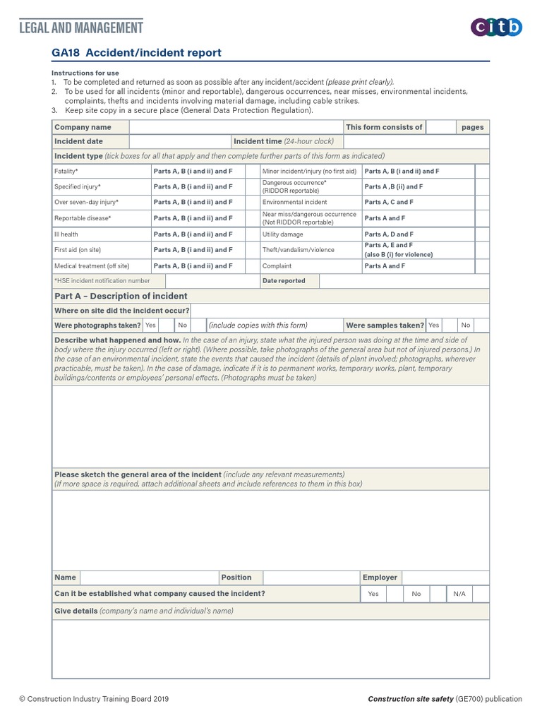Accident Incident Report Sample | PDF | Personal Protective Equipment ...