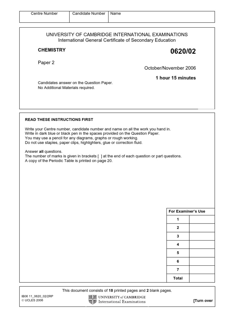 0620 w06 QP 2 | PDF