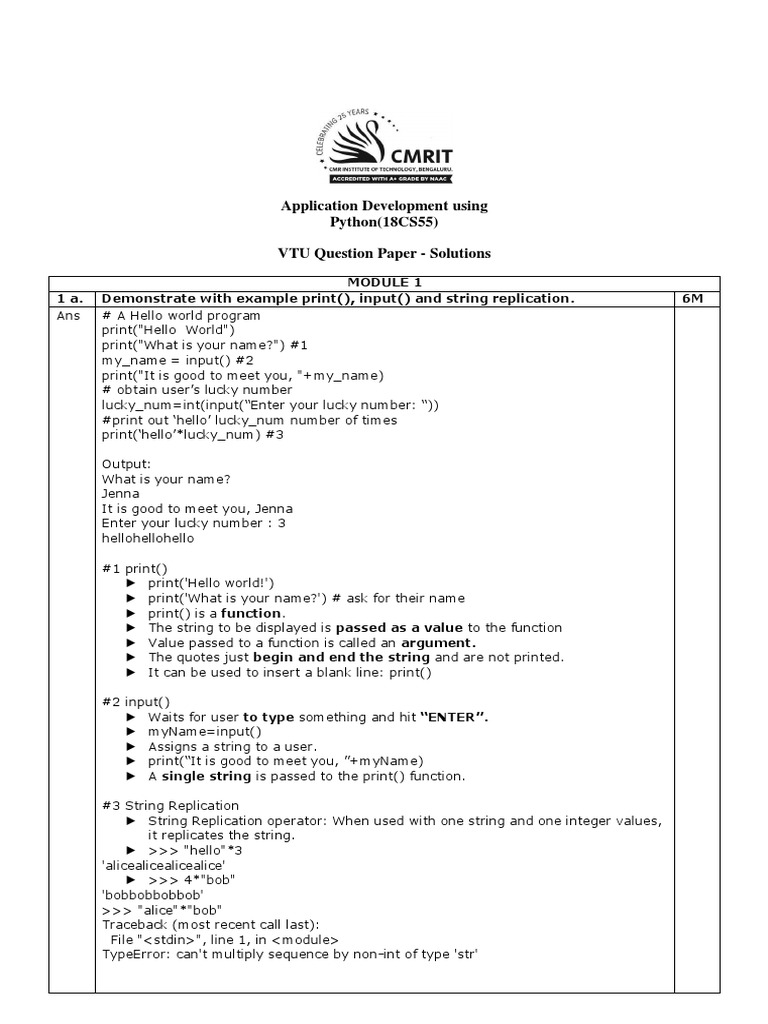 VTU Exam Question Paper With Solution of 18CS55 Application Development Using Python (ADP) March ...