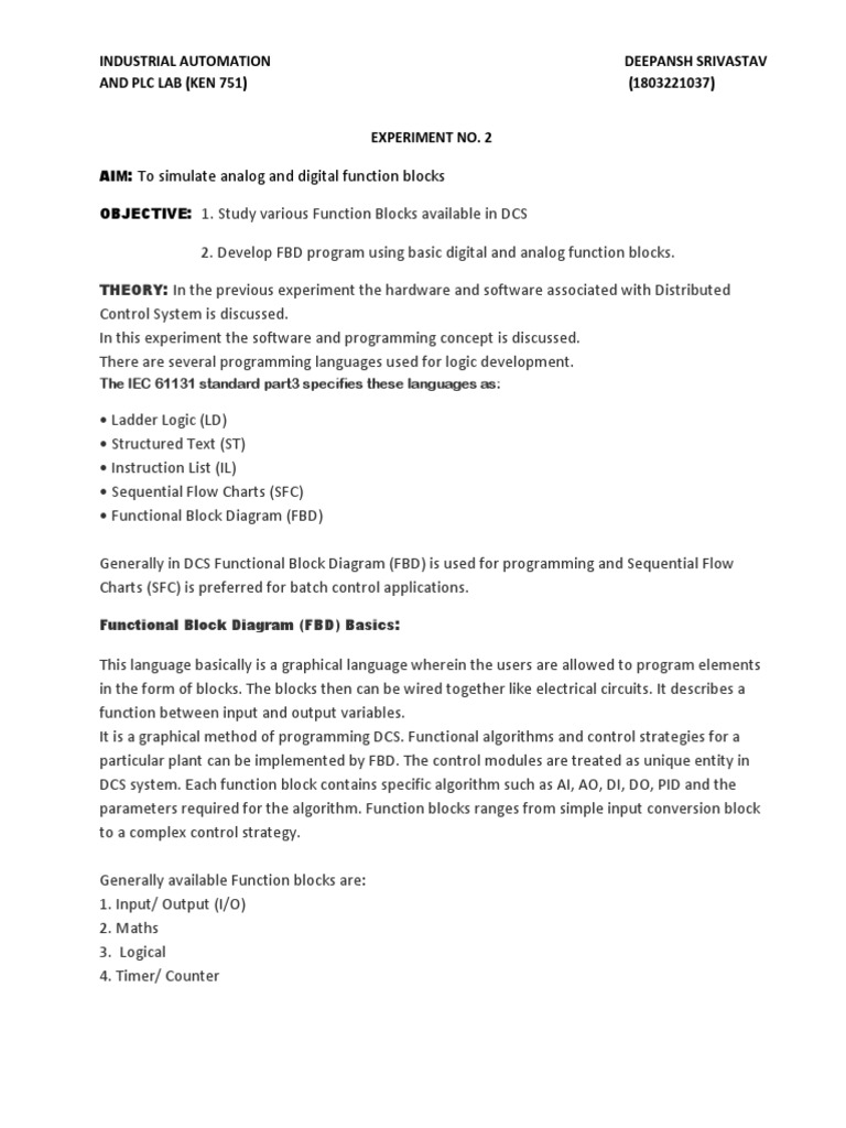 To Simulate Analog and Digital Function Blocks: Aim: Objective | PDF | Programmable Logic ...