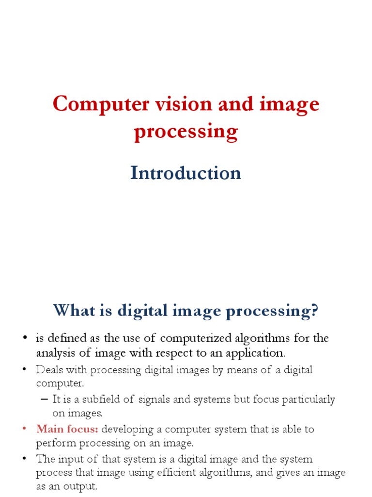 Computer Vision and Image Processing | PDF | Computer Vision | Digital Image