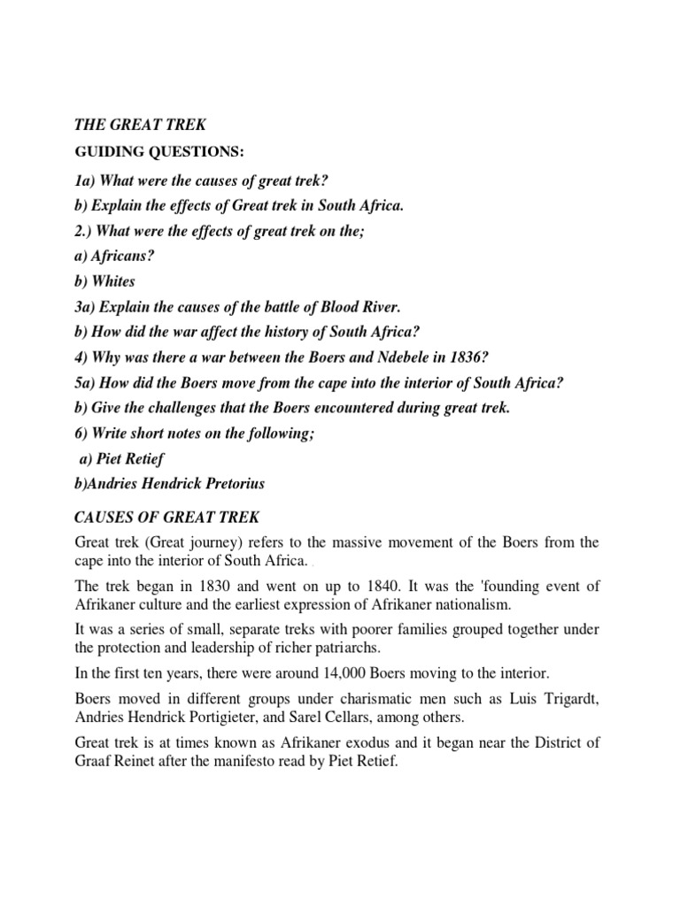 The Great Trek | PDF | Zulu Kingdom | Second Boer War