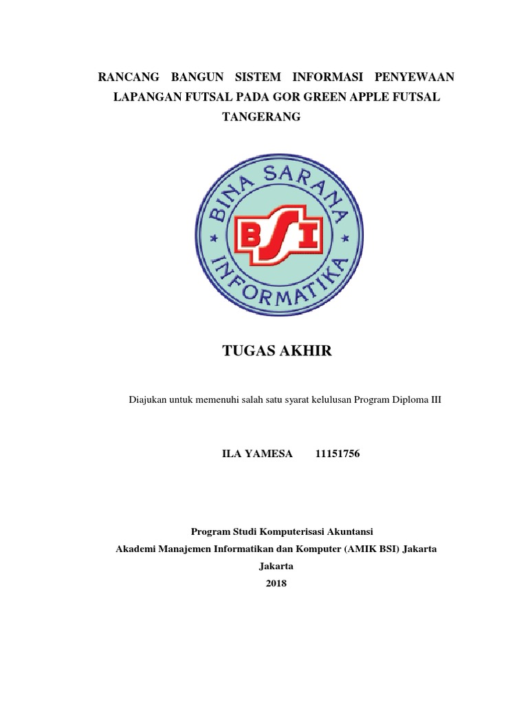Tugas-Akhir - Penyewaan Gor Green Apple Futsal | PDF | Teknologi & Rekayasa