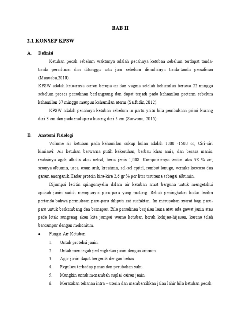 LP Bab II Konsep KPSW | PDF