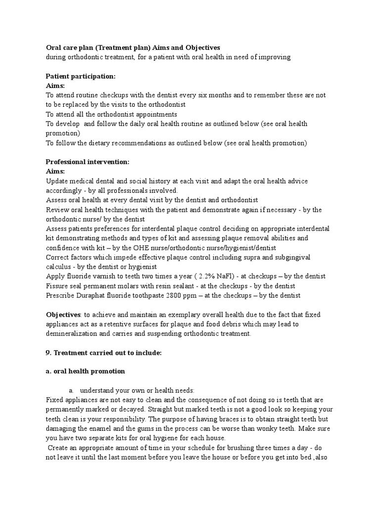 Oral Health Instructions - During Treatment 1 | PDF | Toothbrush | Dentist