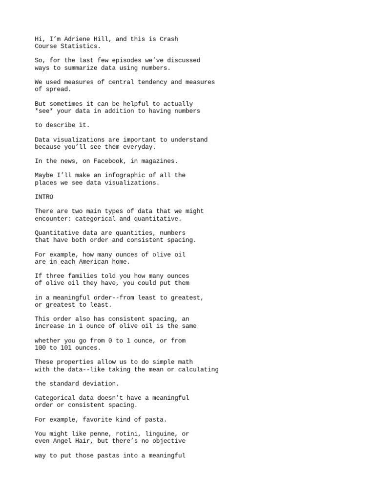 (English) Charts Are Like Pasta - Data Visualization Part 1 - Crash Course Statistics #5 ...