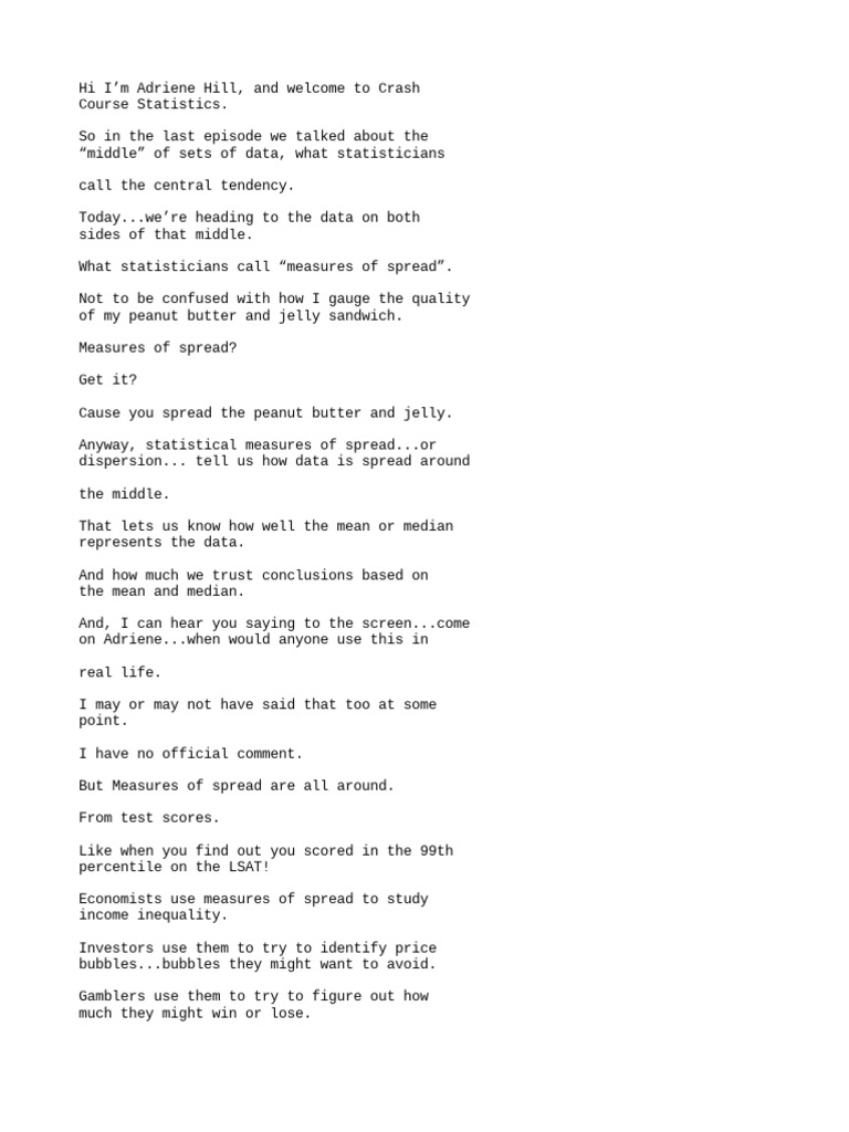 (English) Measures of Spread - Crash Course Statistics #4 (DownSub ...