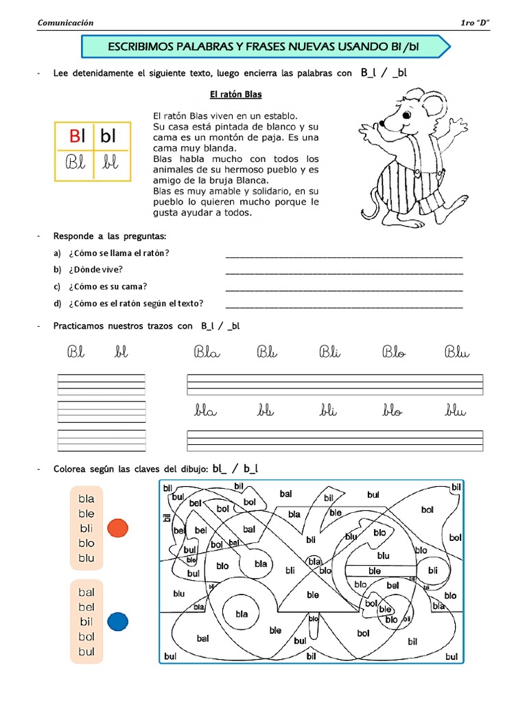 Leemos y Escribimos Con BL - Lectoescritura | PDF