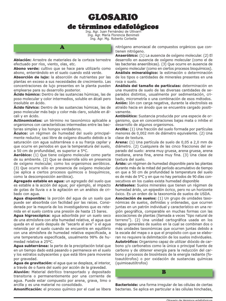 Glosario Edafologico | PDF | Suelo | Minerales