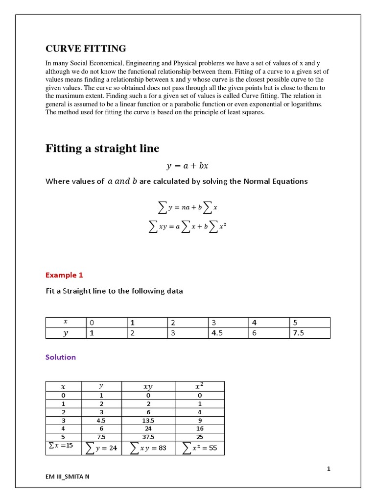 Curve Fitting and Regression Analysis | PDF | Correlation And ...