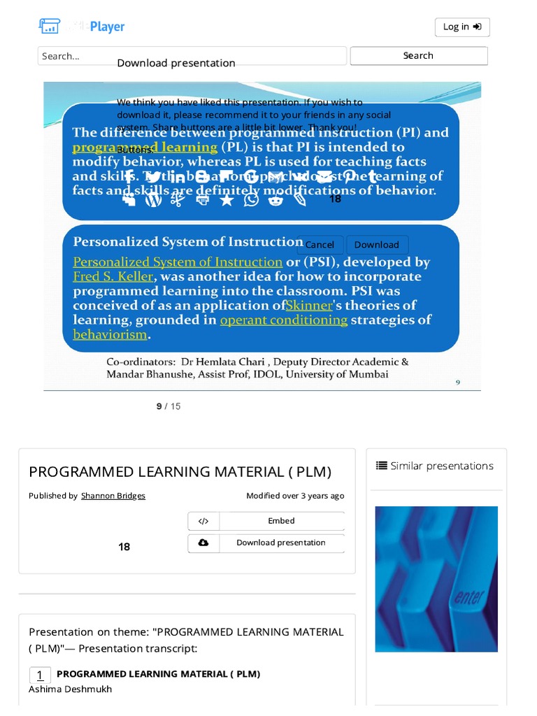 Programmed Learning Material (PLM) - PPT Download | PDF ...