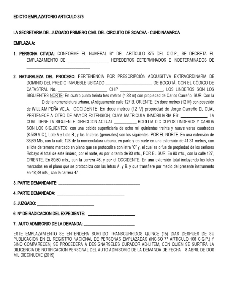 Formato Edicto | PDF