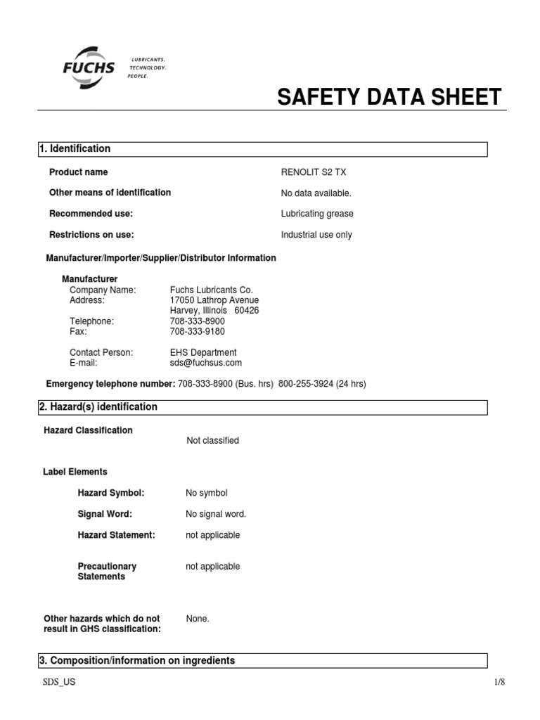 Swivel Grease MSDS | PDF | Toxicity | Firefighting
