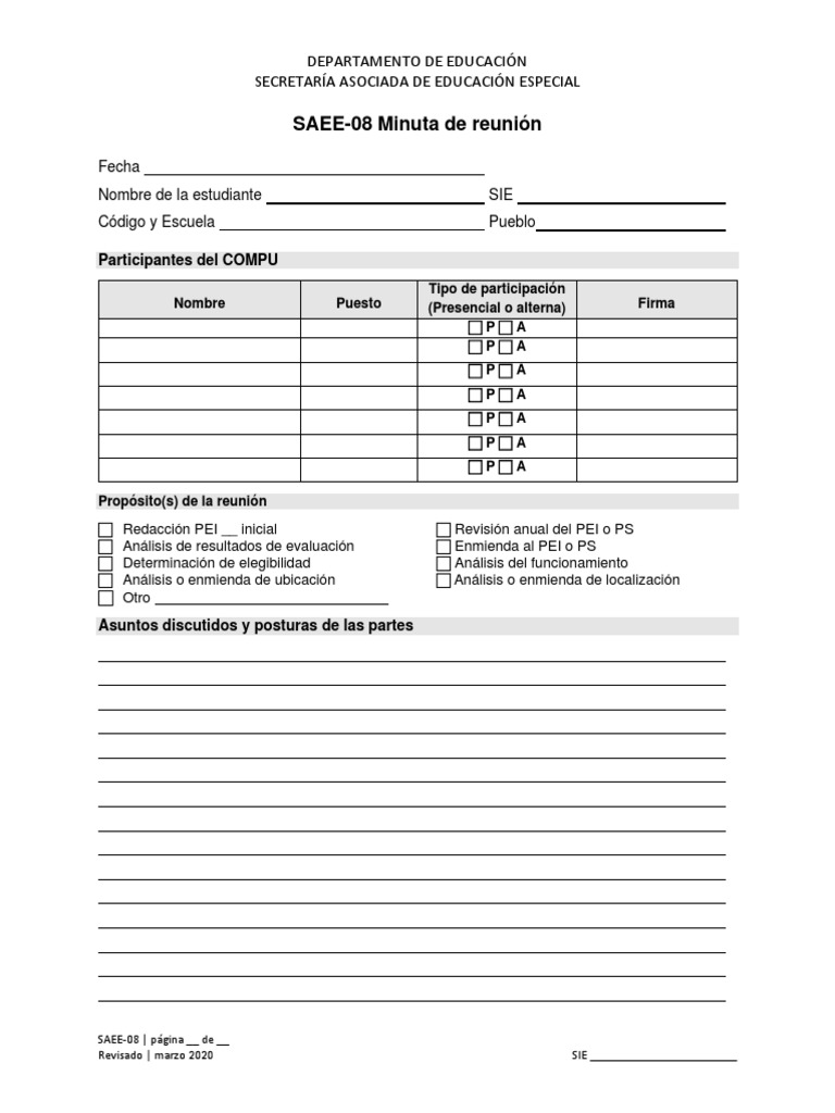 Saee 08 Minuta de Comu | PDF