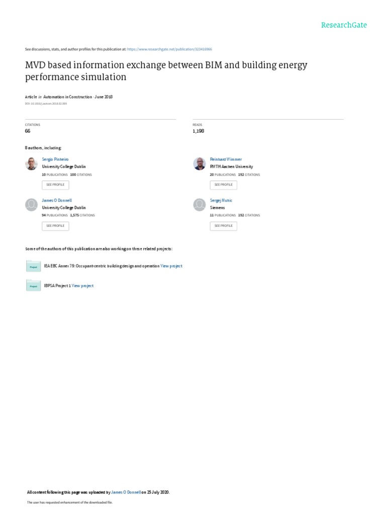 Pinheiro - MVD Based Information Exchange Between BIM and Building ...