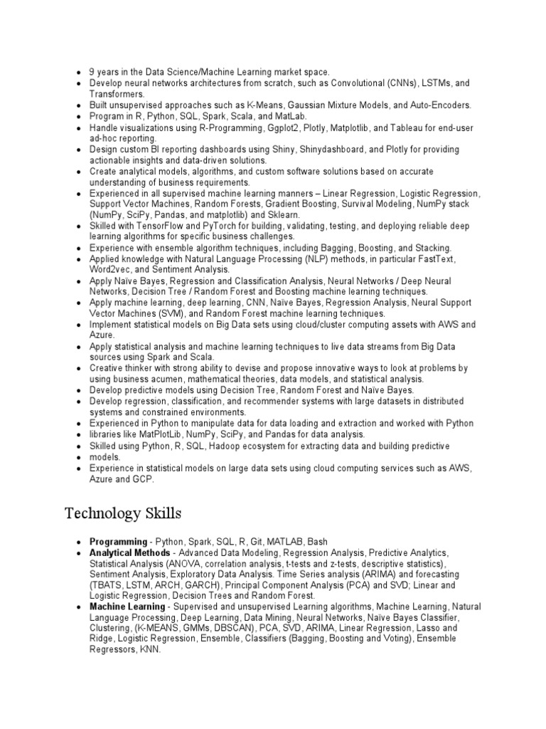 Technology Skills | PDF | Machine Learning | Software Development Process