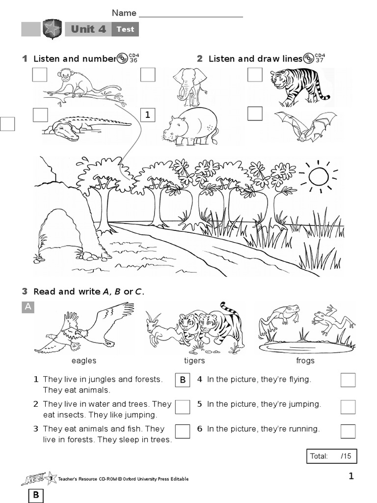 Unit 4: Listen and Number. Listen and Draw Lines | PDF | Organisms