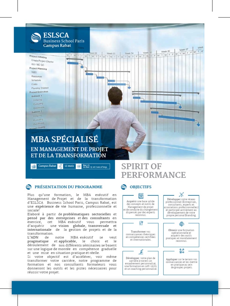 ESLSCA MBA Spécialisé Management de Projet Et de La Transformation ...