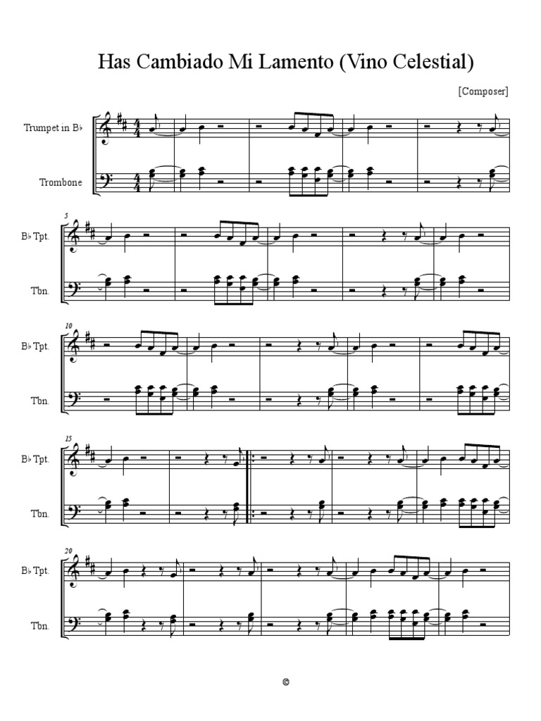 Vino Celestial - Brass | PDF | Brass Instruments | Aerophones