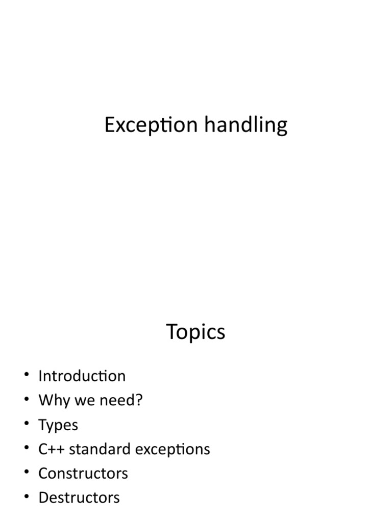 Exception Handling | PDF | C++ | Computer Engineering