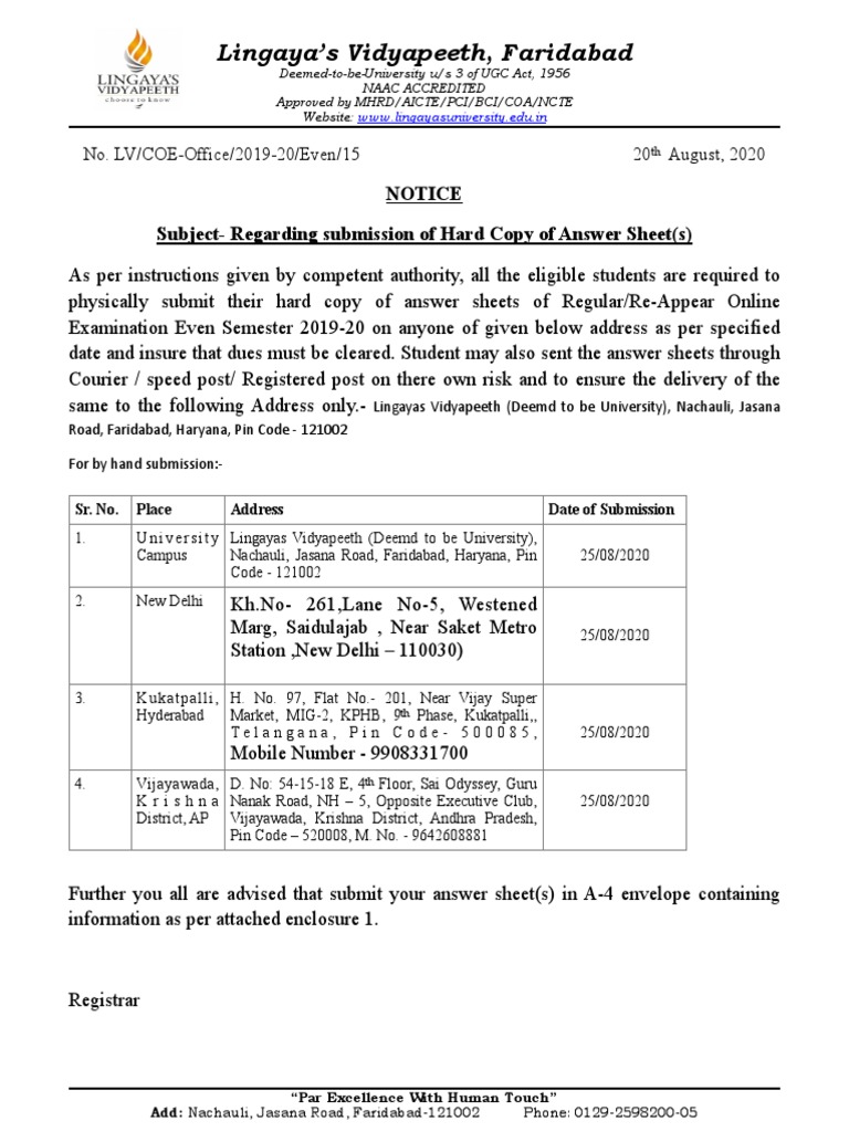 Answer Sheet - Submission | PDF
