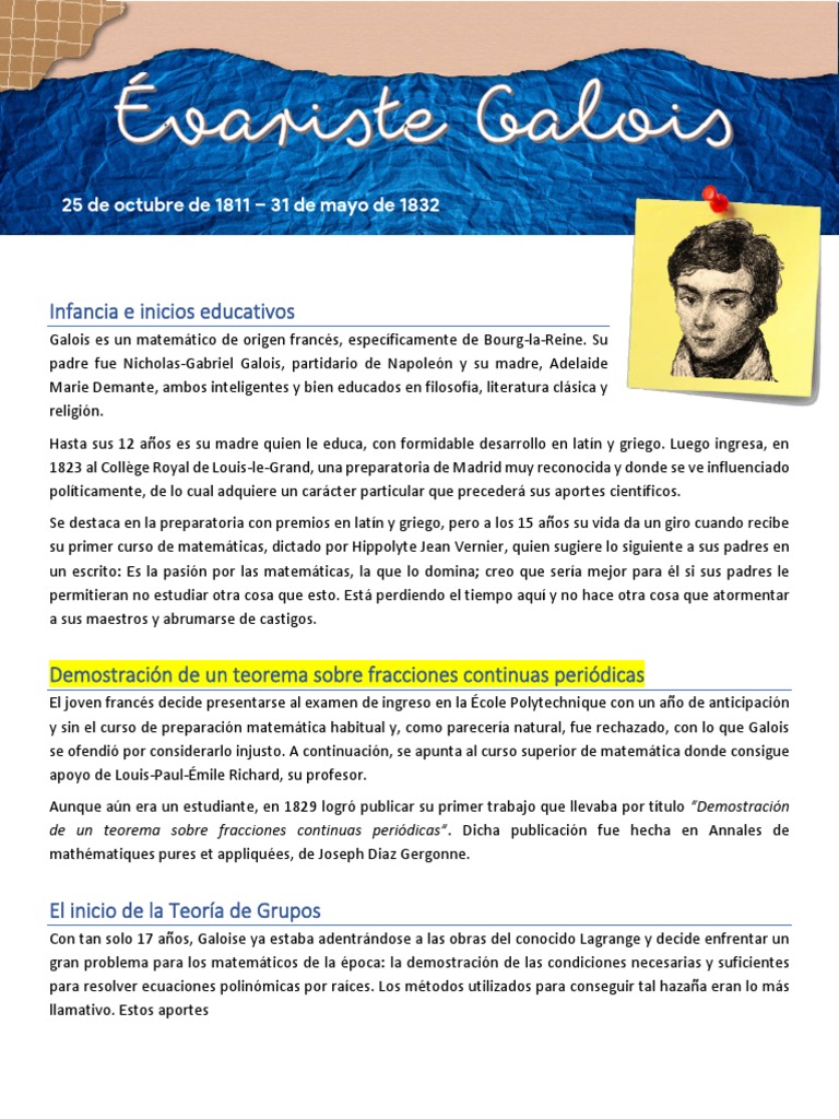 Everiste Galois | PDF | Matemáticas