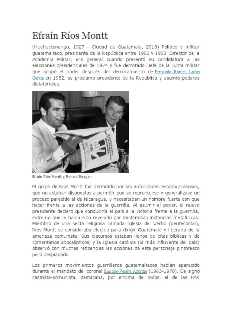 Biografía de Efraín Ríos Montt | PDF | Guatemala | Gobierno