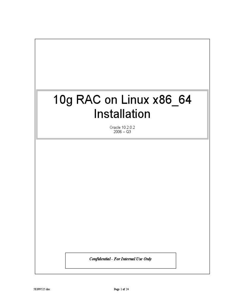 10gr2 Rac Linux X86 64 Installation Pdf Computer Network Oracle Database