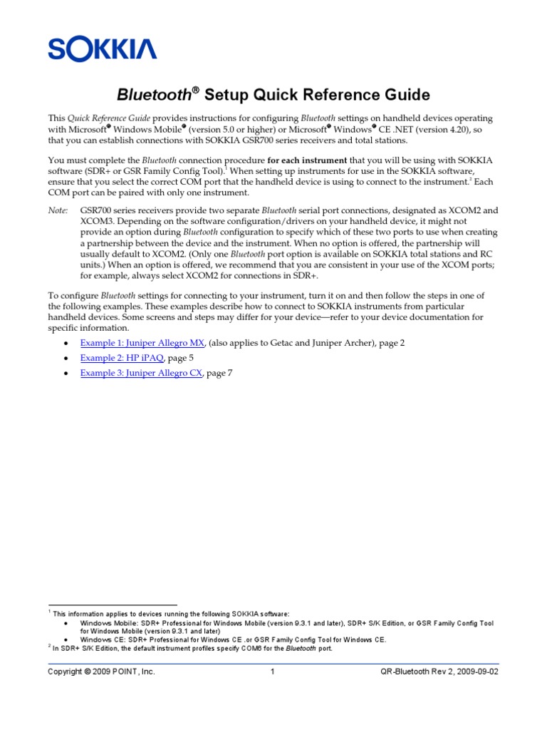 Bluetooth Setup Quick Reference Guide (QR-Bluetooth Rev 2) | PDF ...